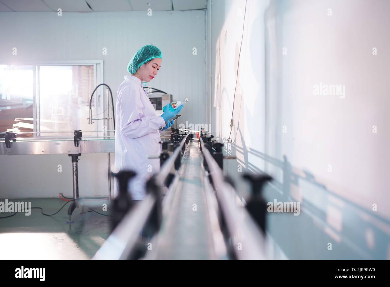 Asian worker labor working in food and beverage for drink industry ...