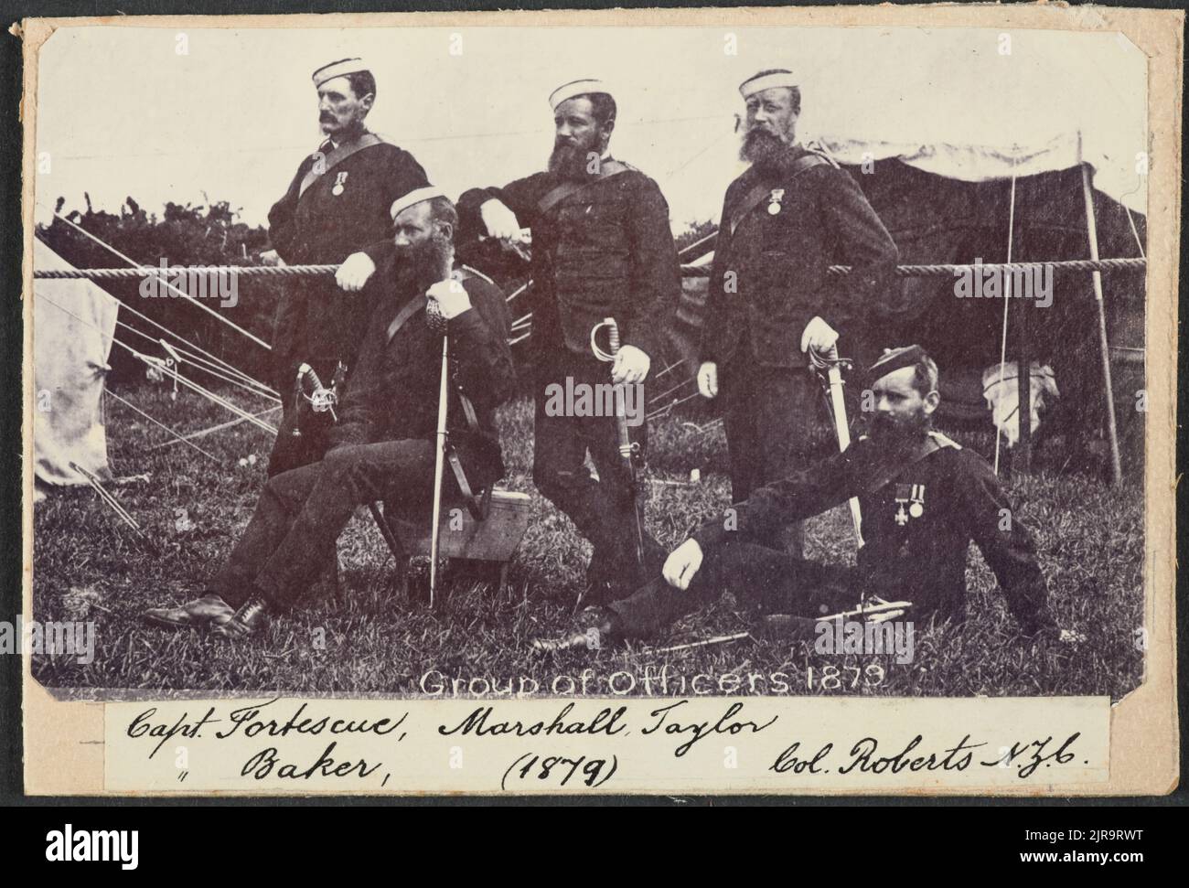 Group of Officers - Fortescue, Marshall, Taylor, Baker, Roberts., circa ...