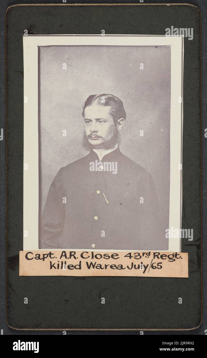 Capt. AR Close 43 Regt. Killed Warea July 1865, circa 1860, maker ...