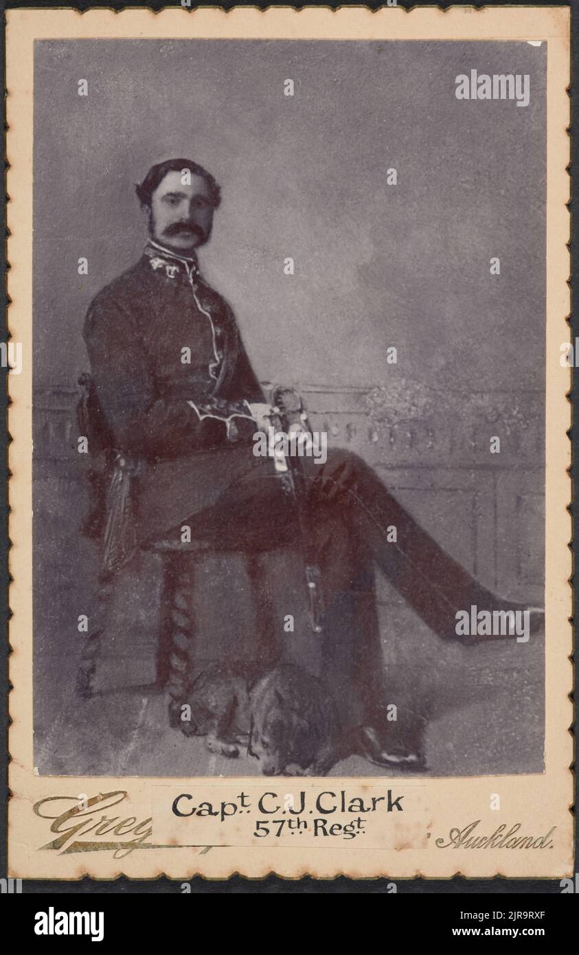 Captain C. J. Clarke 57th Regiment, 1890s, Auckland, by George Gregory ...