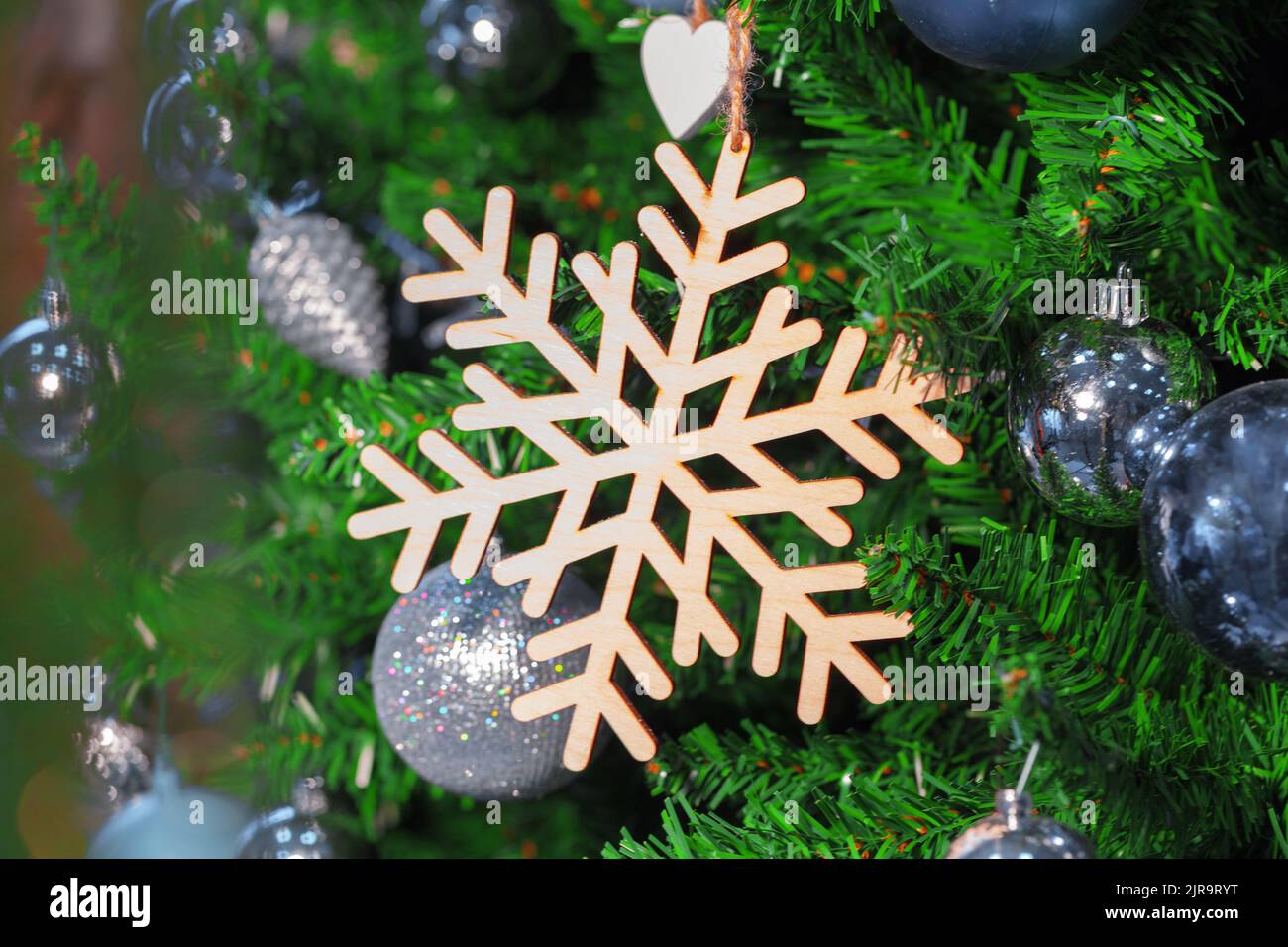 Decorated Christmas tree closeup Stock Photo - Alamy