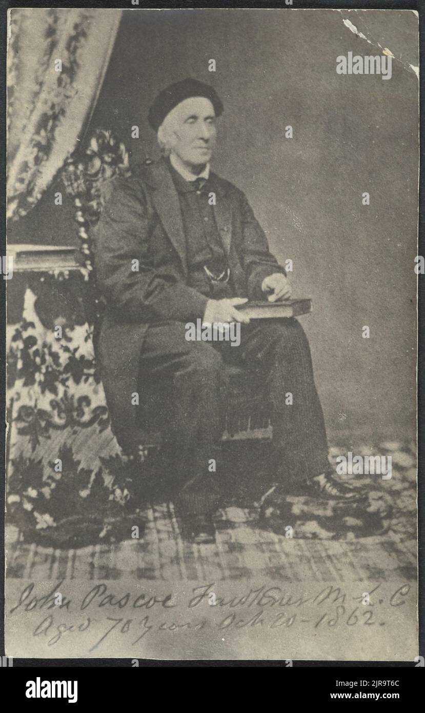 John Pascoe Fawkner M.L.C. Aged 70 years Oct 20 1862, 1862, maker ...