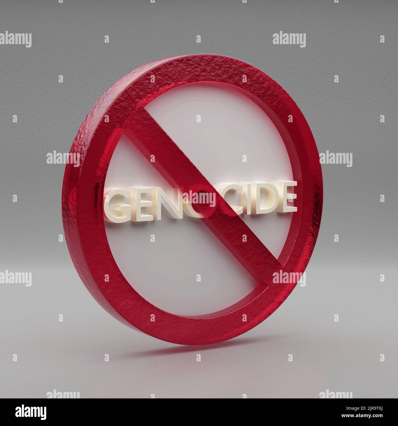 Beautiful abstract illustration Genocide Forbidden, prohibiting sign ...