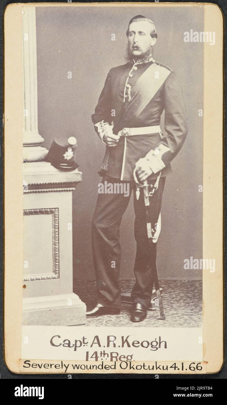Capt. A.R. Keogh 14th Reg. Severely wounded Okotuku 4.1.66, circa 1860 ...