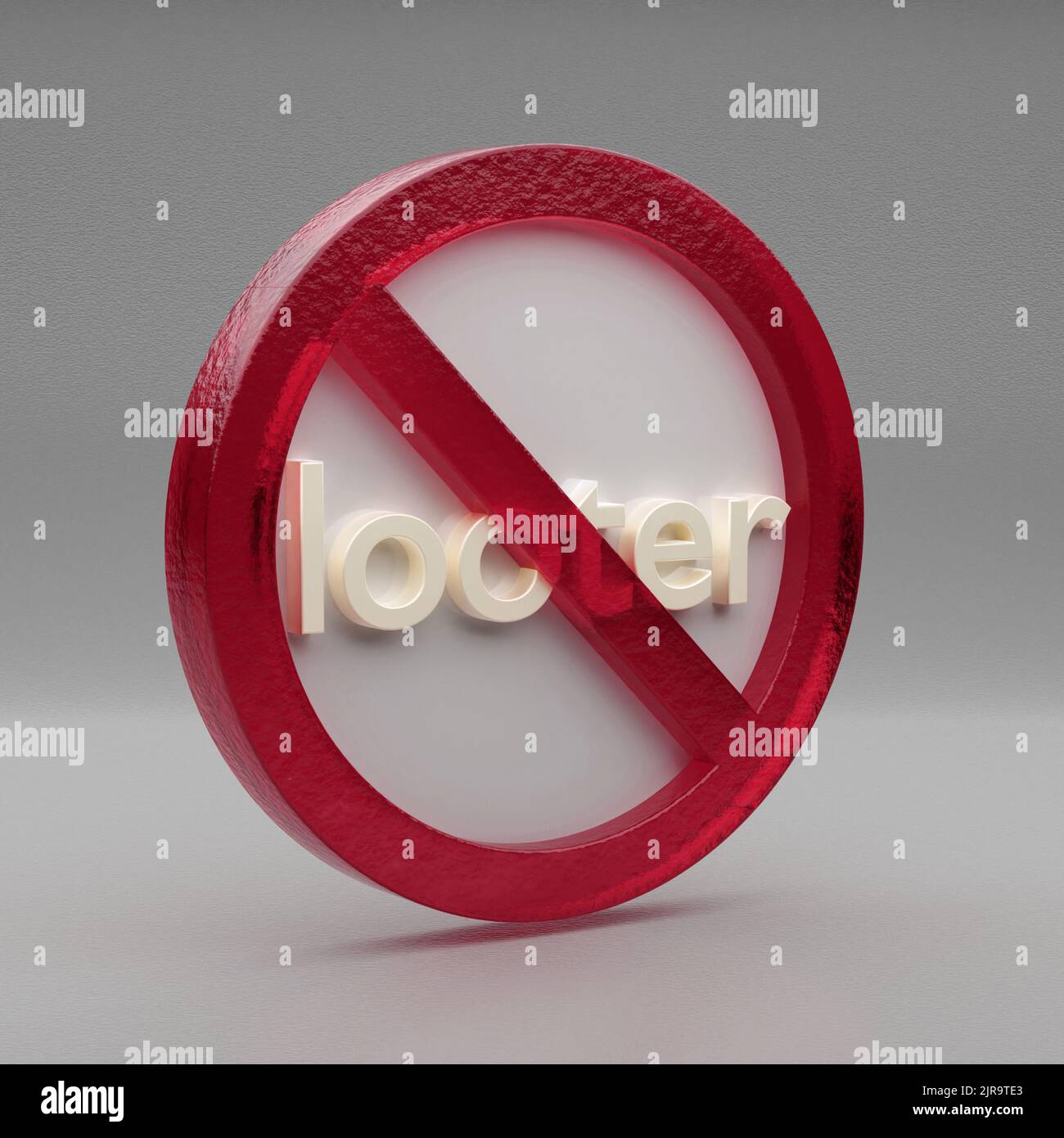 Beautiful abstract illustration looter Forbidden, prohibiting sign ...
