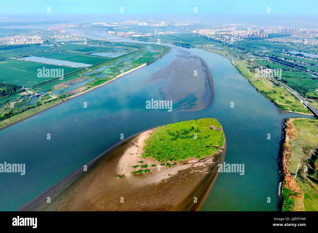 RUGAO, CHINA - AUGUST 23, 2022 - An exposed beach in the middle of the ...