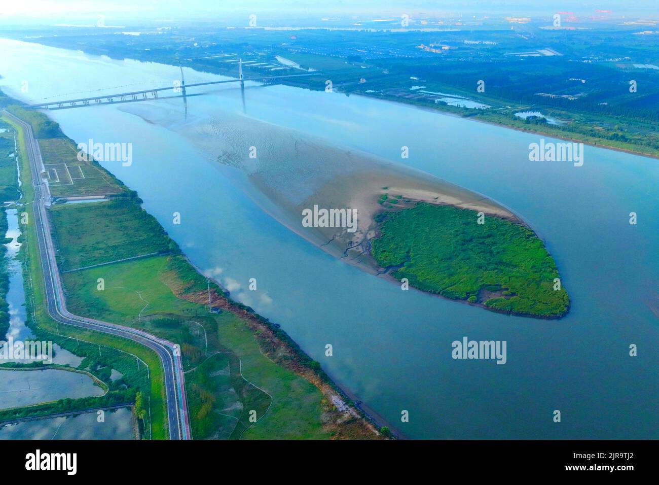 RUGAO, CHINA - AUGUST 23, 2022 - An exposed beach in the middle of the ...