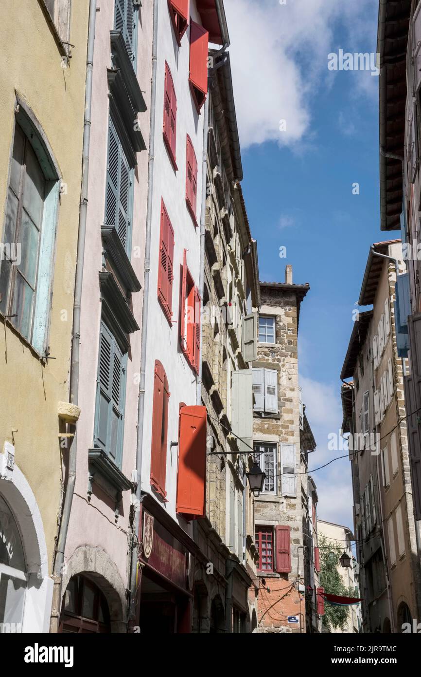 Le Puy-en-Velay (south-central France): “rue Raphael” street in the ...