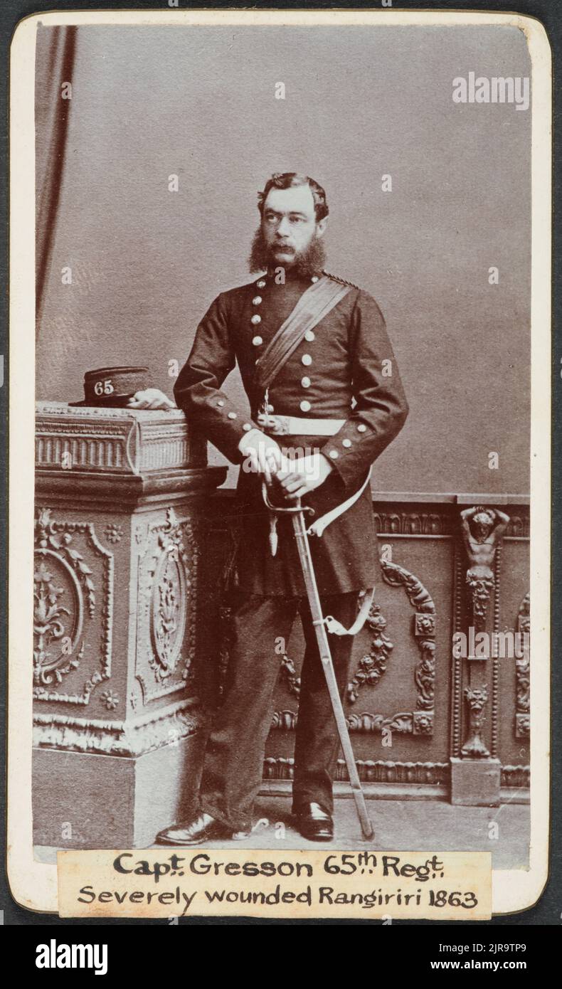 Capt. Gresson 65th Regt. Severely wounded Rangiriri 1863, circa 1860 ...