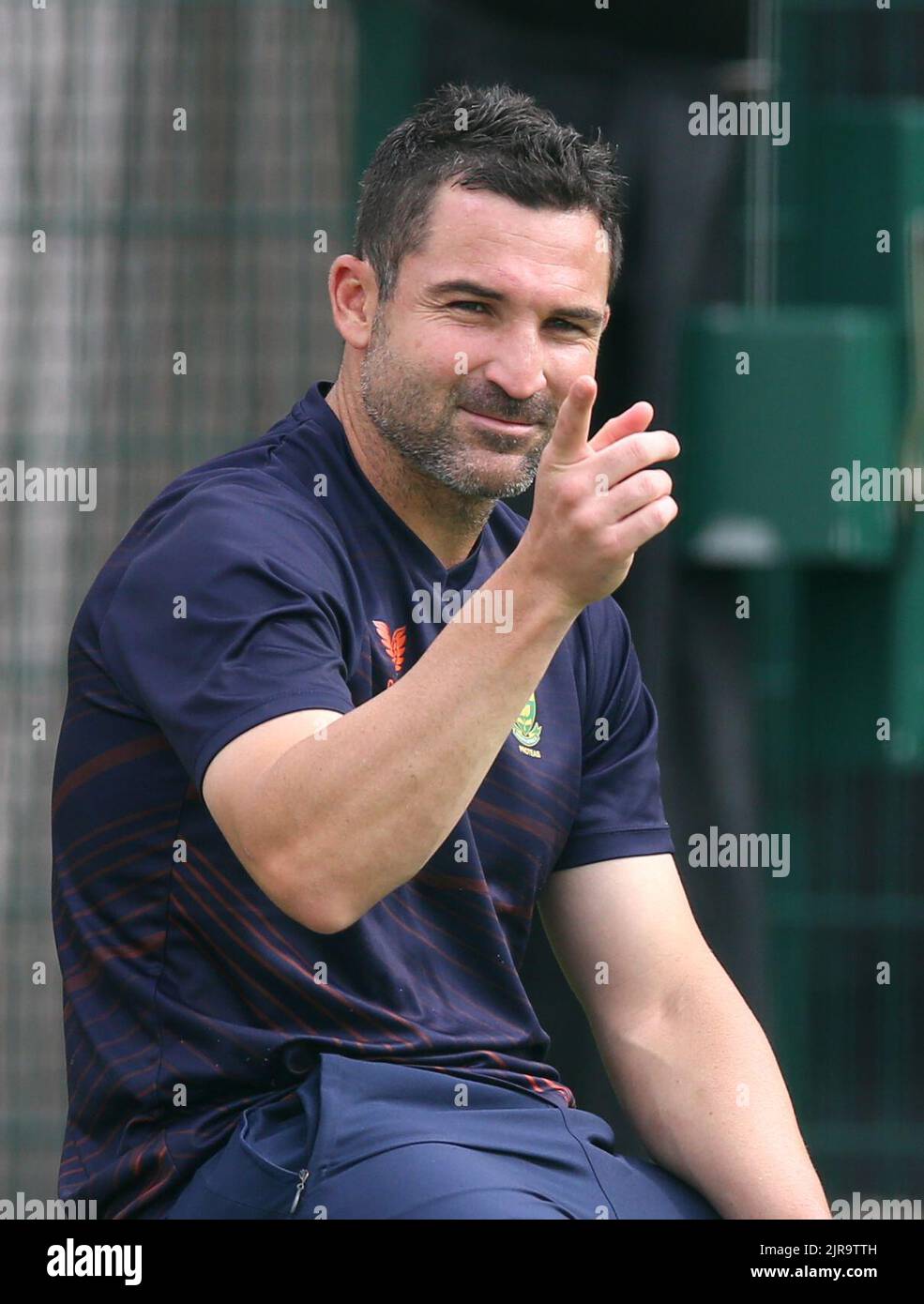 South Africa’s captain Dean Elgar during a nets session at Emirates Old ...