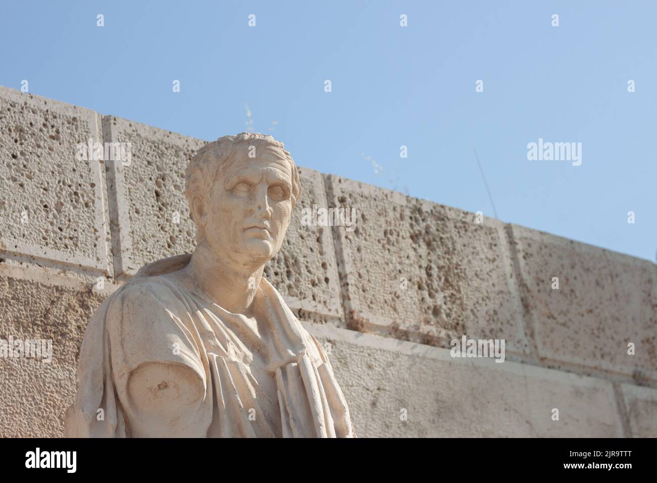 The Statue of Ancient Greek poet Menander near Acropolis Stock Photo ...