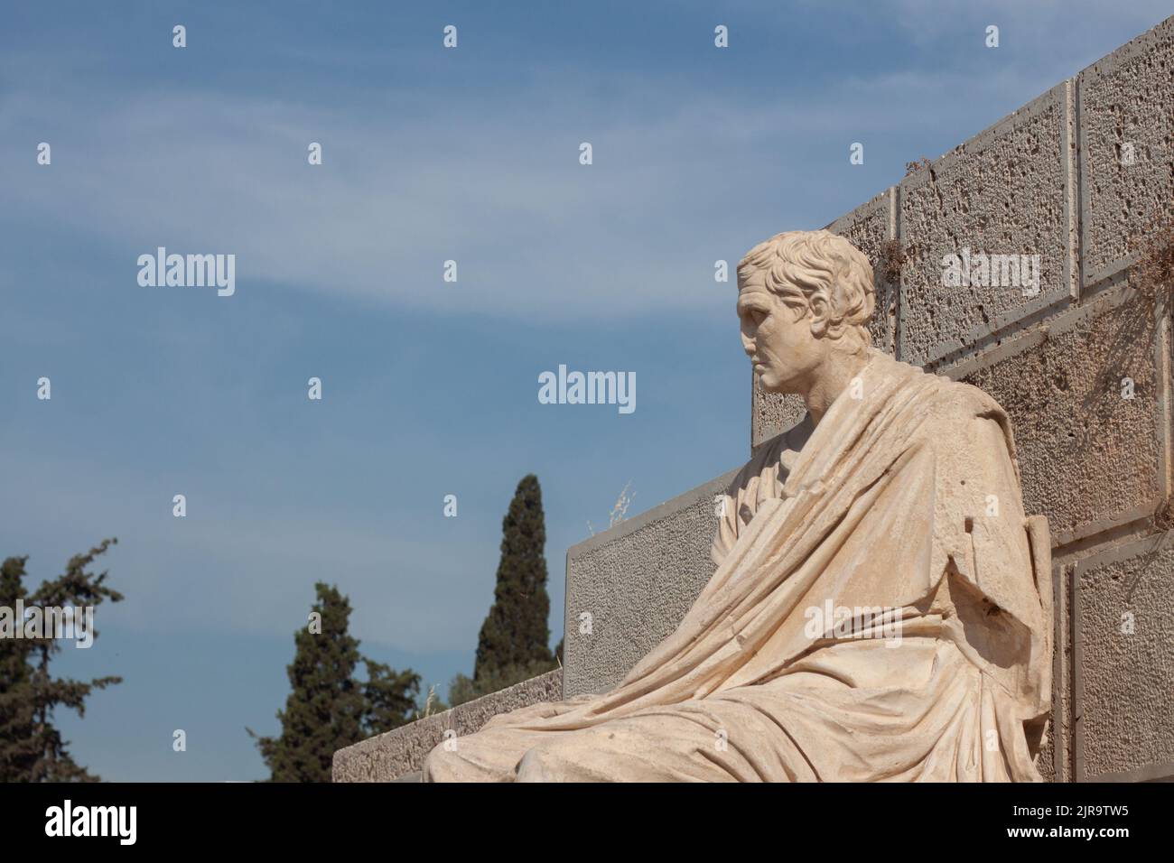 An ancient Greek statue at Acropolis on a sunny day Stock Photo - Alamy