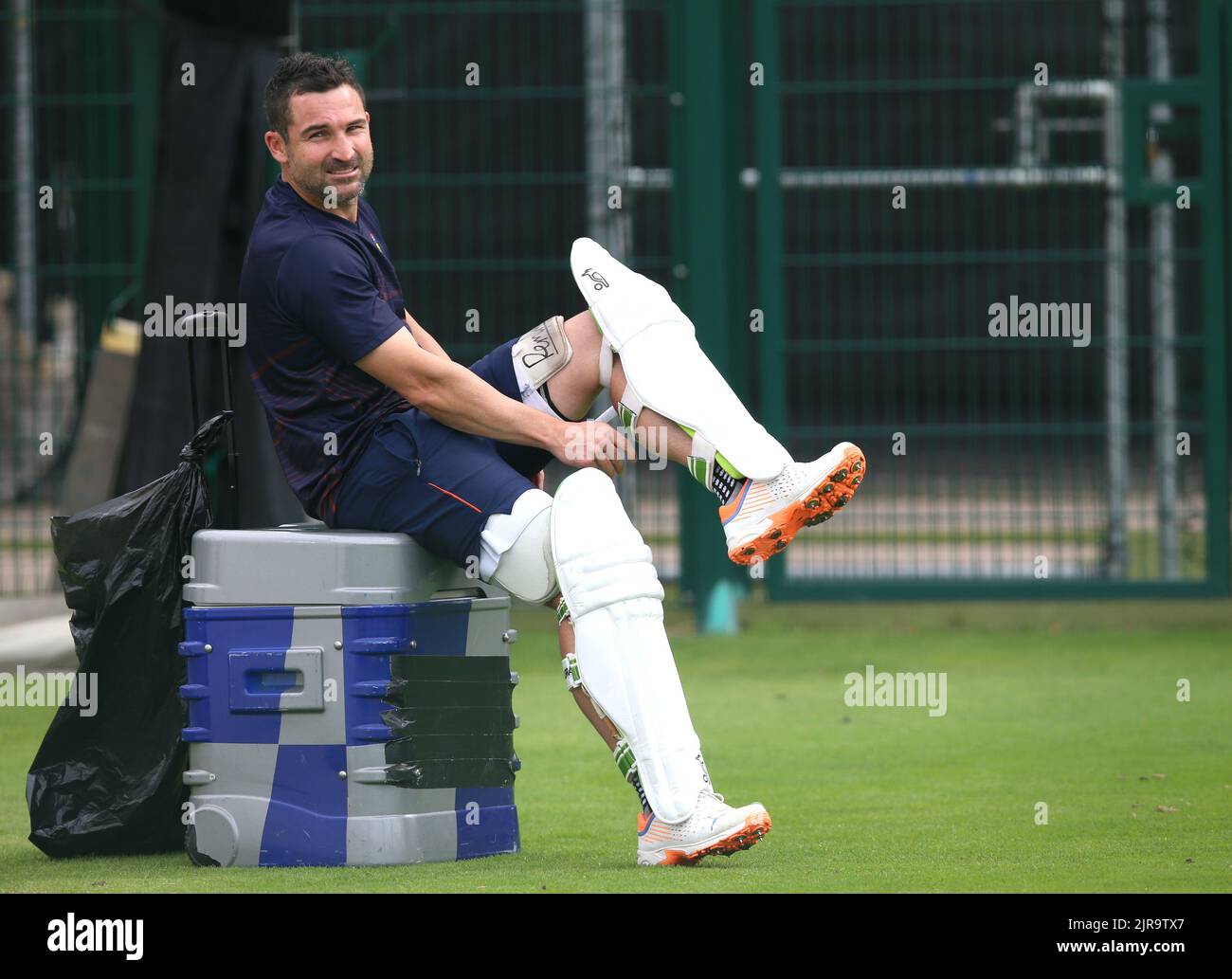 South Africa’s captain Dean Elgar during a nets session at Emirates Old ...