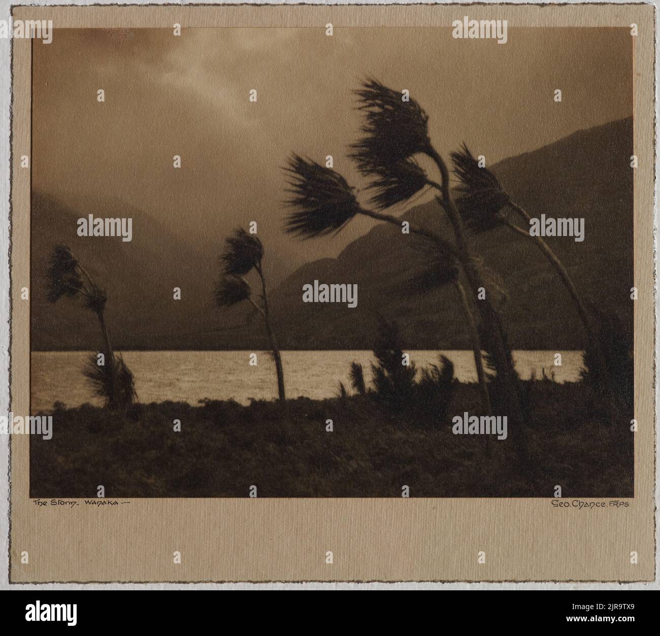 The storm - Wanaka, circa 1940, Dunedin, by George Chance Stock Photo ...