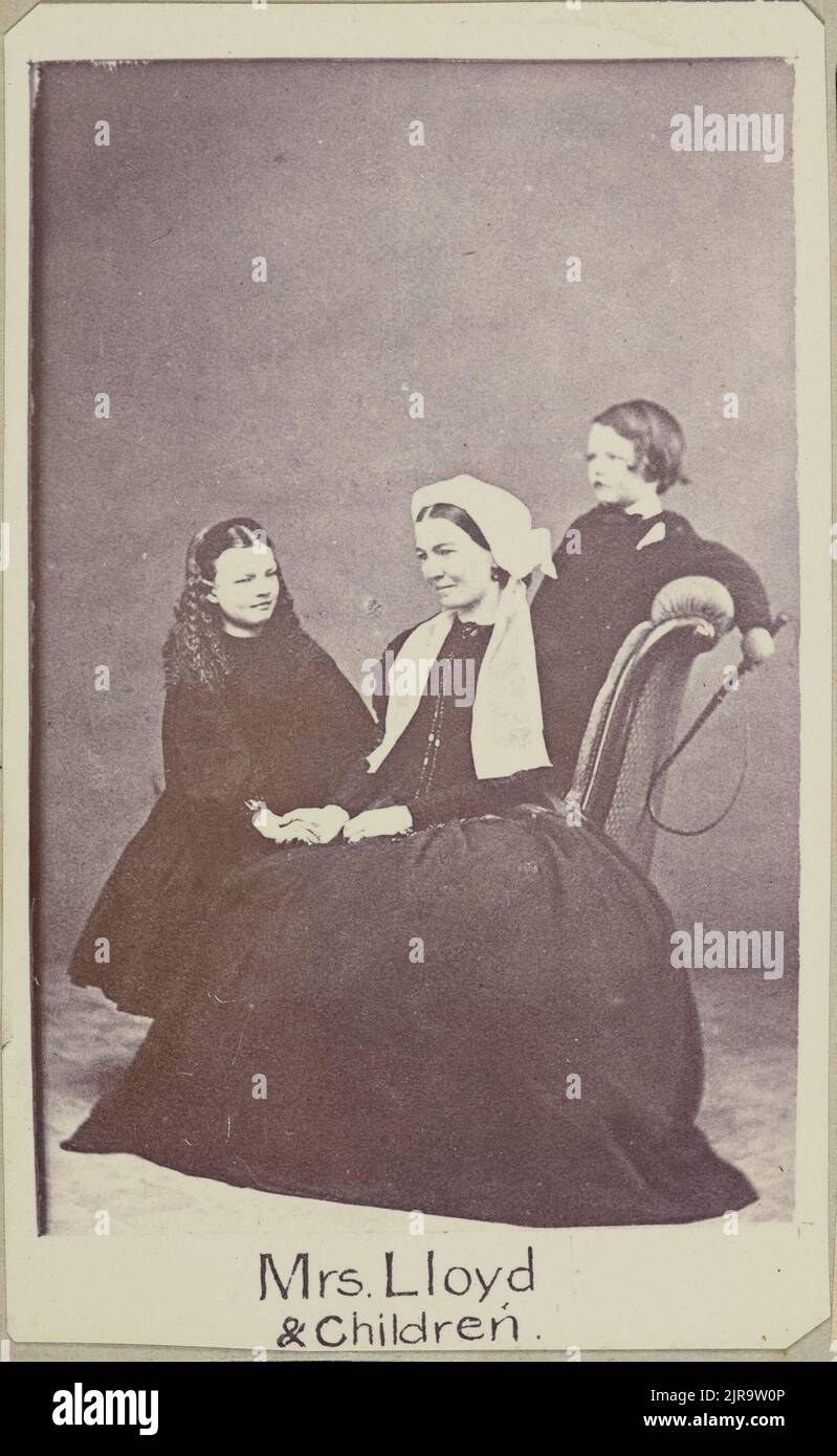 Mrs Lloyd & children, about 1860, circa 1900, by William Francis Gordon ...