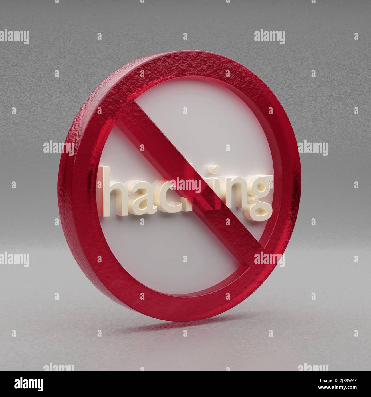Beautiful abstract illustration hacking Forbidden, prohibiting sign ...