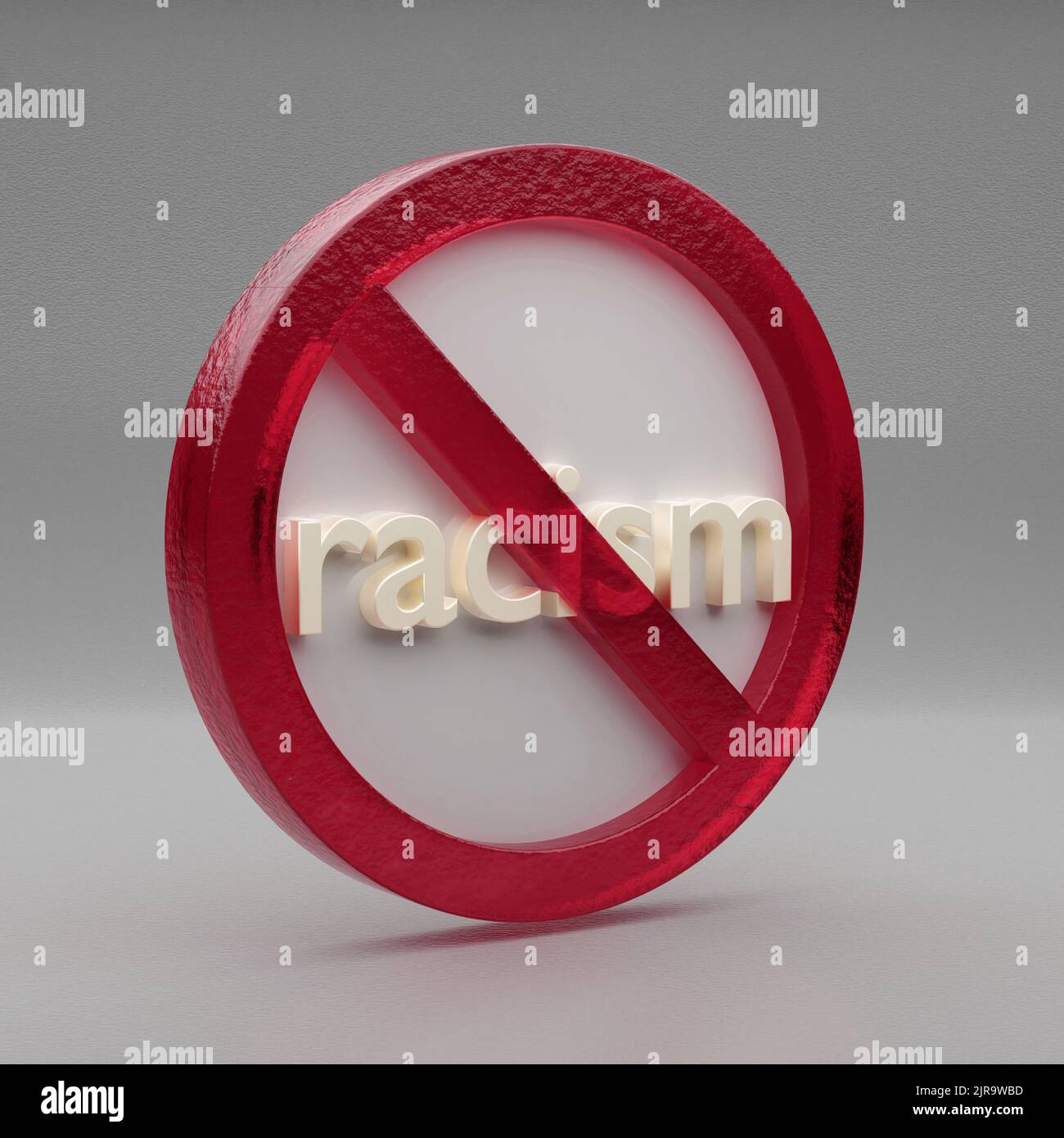 Beautiful abstract illustration Racism Forbidden, prohibiting sign ...