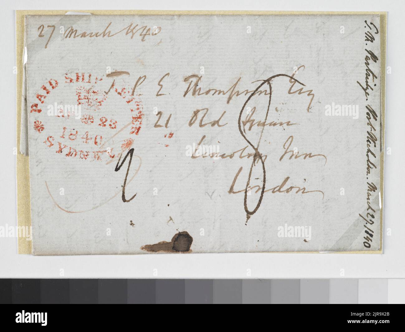 Earliest letter sent from Port Nicholson, 1840, New Zealand, by G M ...