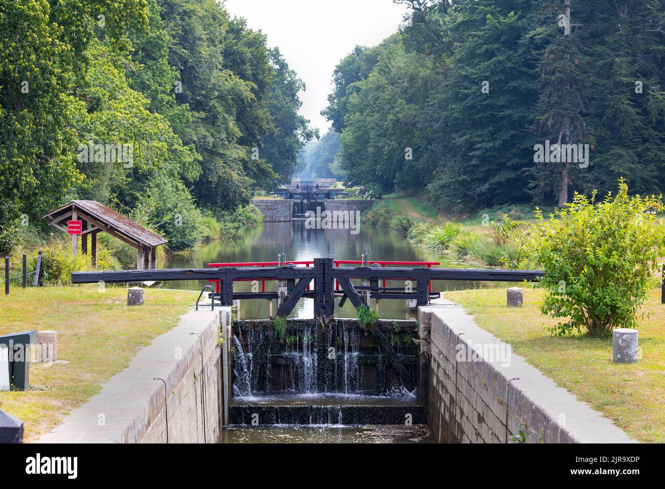 Tourist attraction at the locks of canal Hédé‑Bazouges, brittany ...