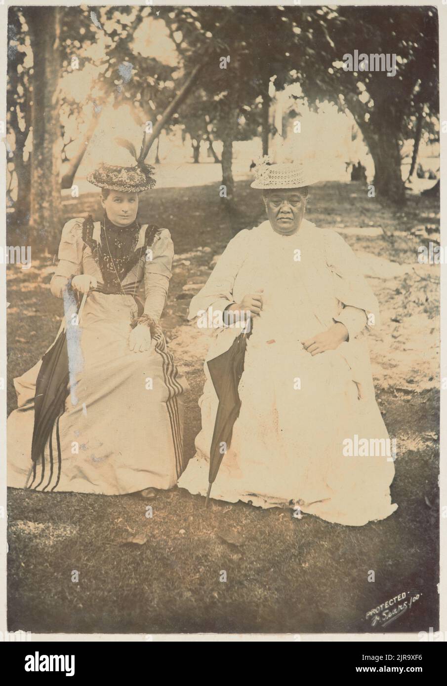 Ariki Makea Takau and Mrs Seddon at the time of Annexation of Cook ...