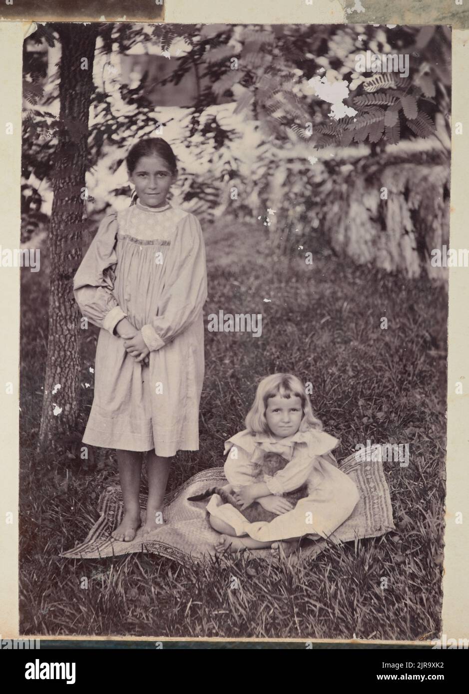 Portrait of two European children thought to be from the Hutchin family ...