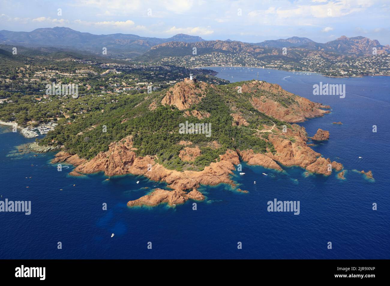 Saint-Raphael (south-eastern France): aerial view of the Cap Dramont ...