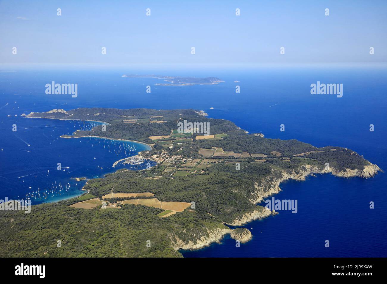 Var department (south-eastern France): aerial view of Porquerolles ...