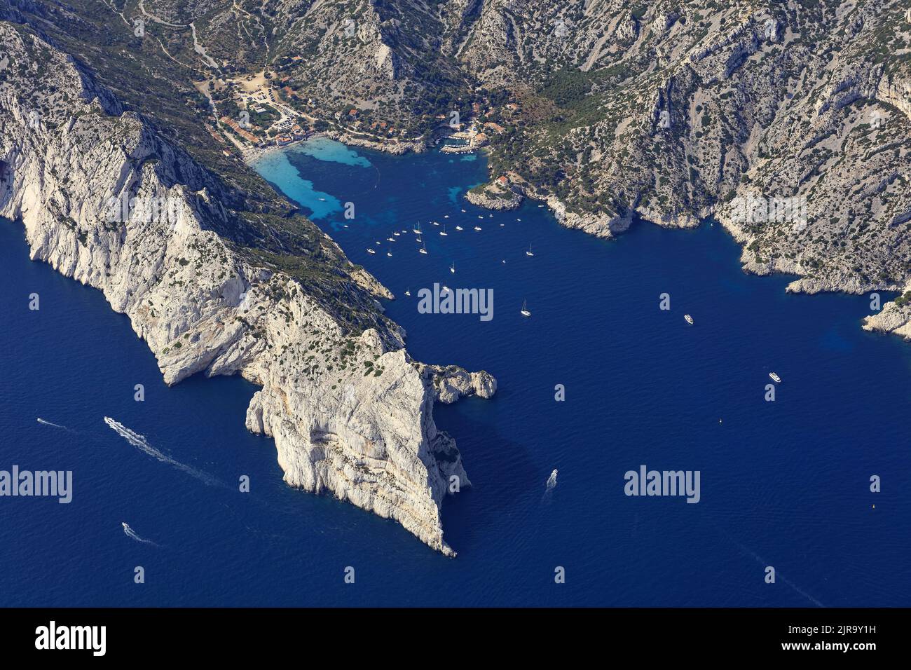 Marseille (south-eastern France): aerial view of the coast and the ...