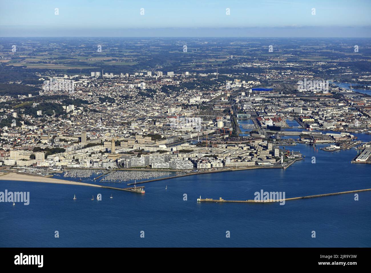 Le Havre (Normandy, north-western France): aerial view of the city and ...