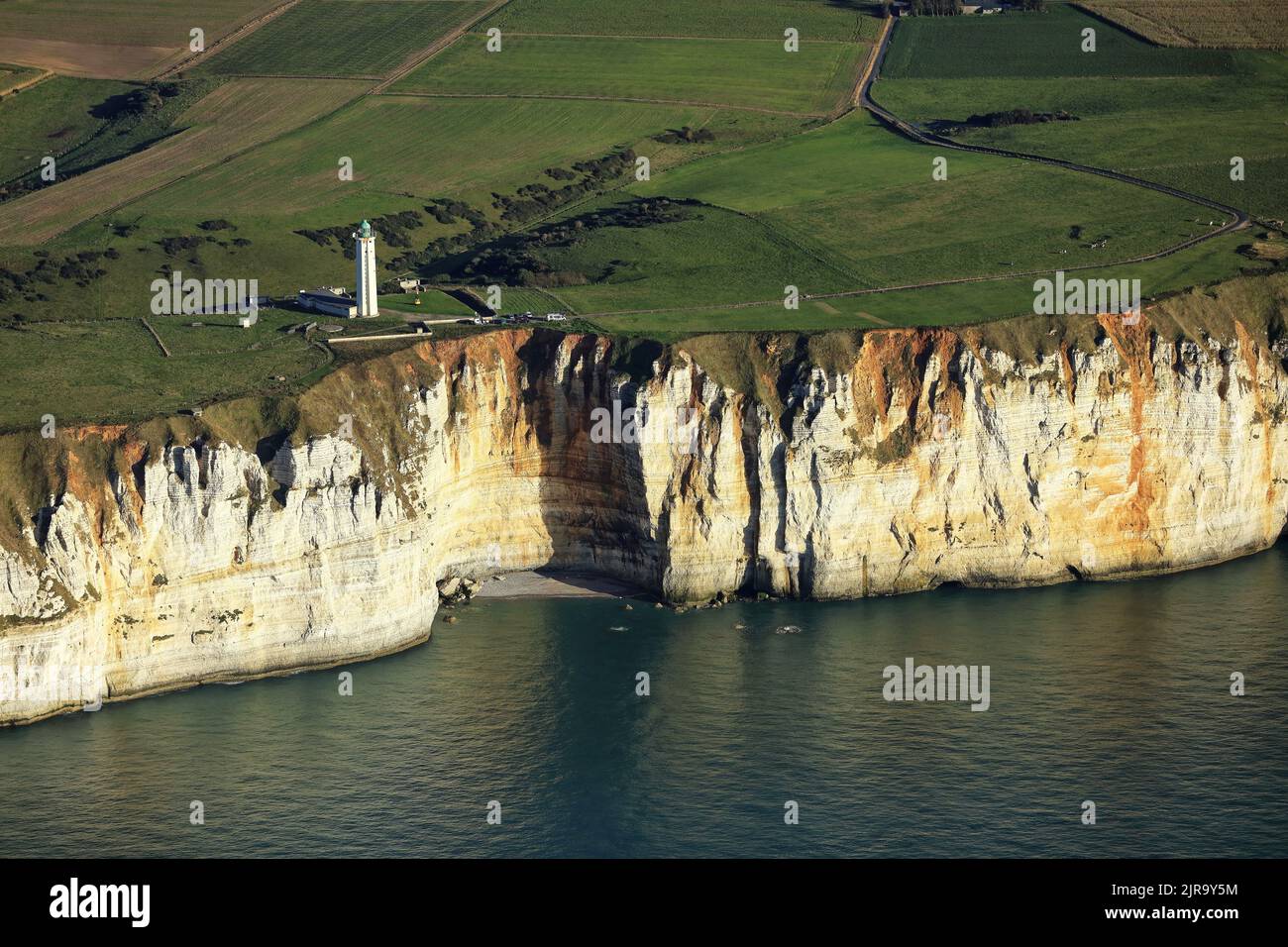 La Poterie-Cap-d'Antifer (Normandy, north-western France): aerial view ...