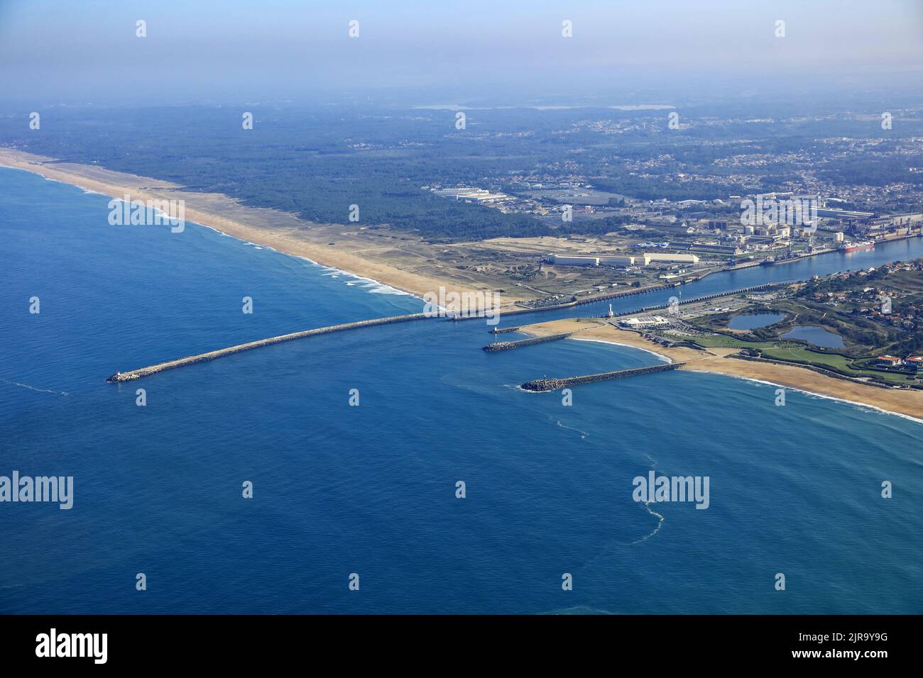 Anglet (south-western France): aerial view of the Atlantic coast, the ...