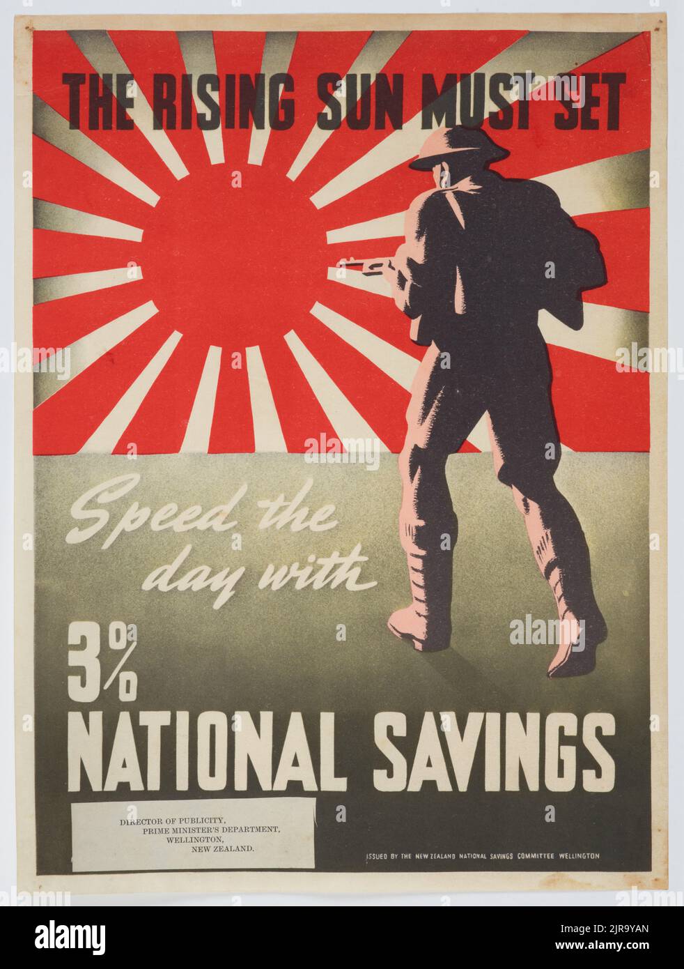 Poster, 'The Rising Sun Must Set', 1942, Wellington, by New Zealand ...