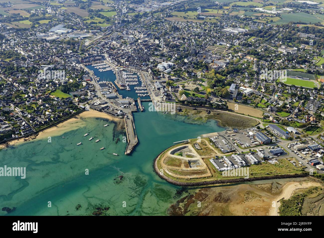 Paimpol (Brittany, north-western France): aerial view of the Goelo ...