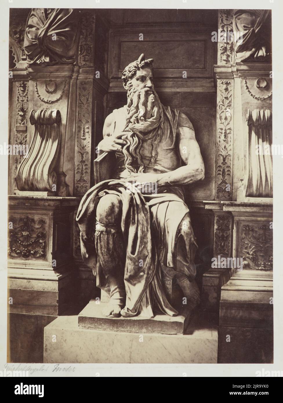 Michelangelo's Moses, 1860-1880, by Gioacchino Altobelli Stock Photo ...