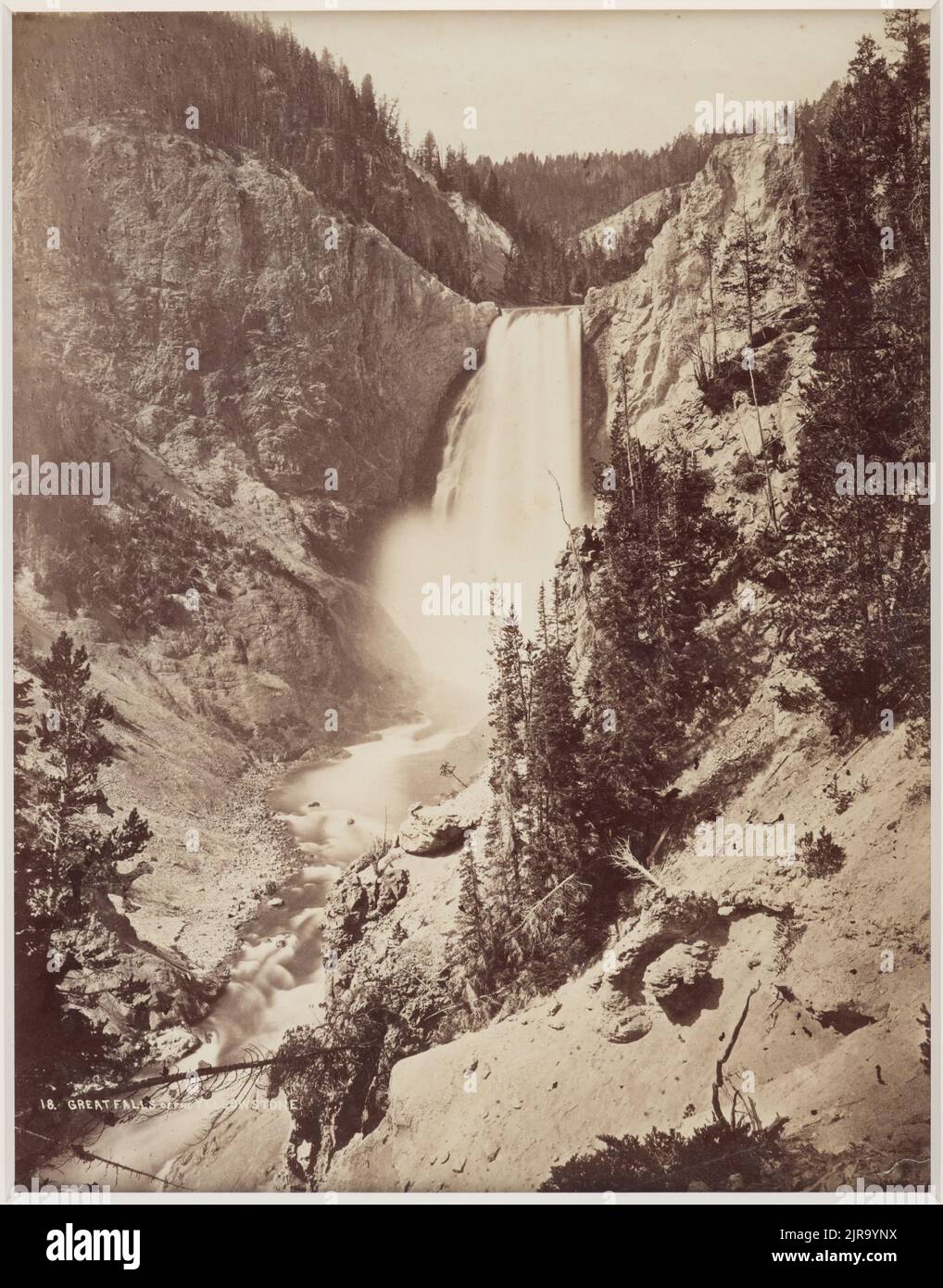 Great Falls of the Yellowstone, 1872, Yellowstone National Park, by ...