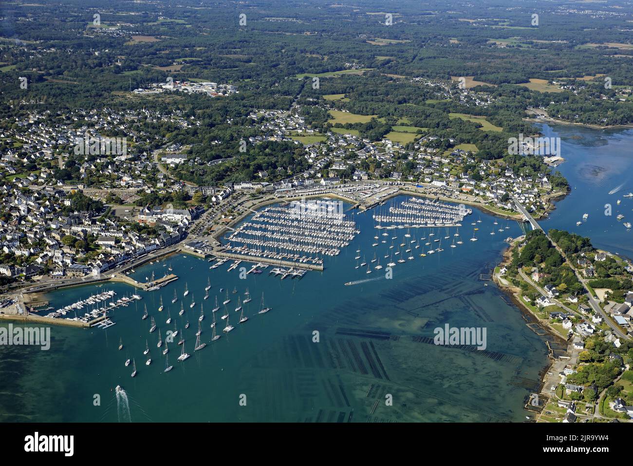 La Trinite-sur-Mer (Brittany, north-western France): aerial view of the ...