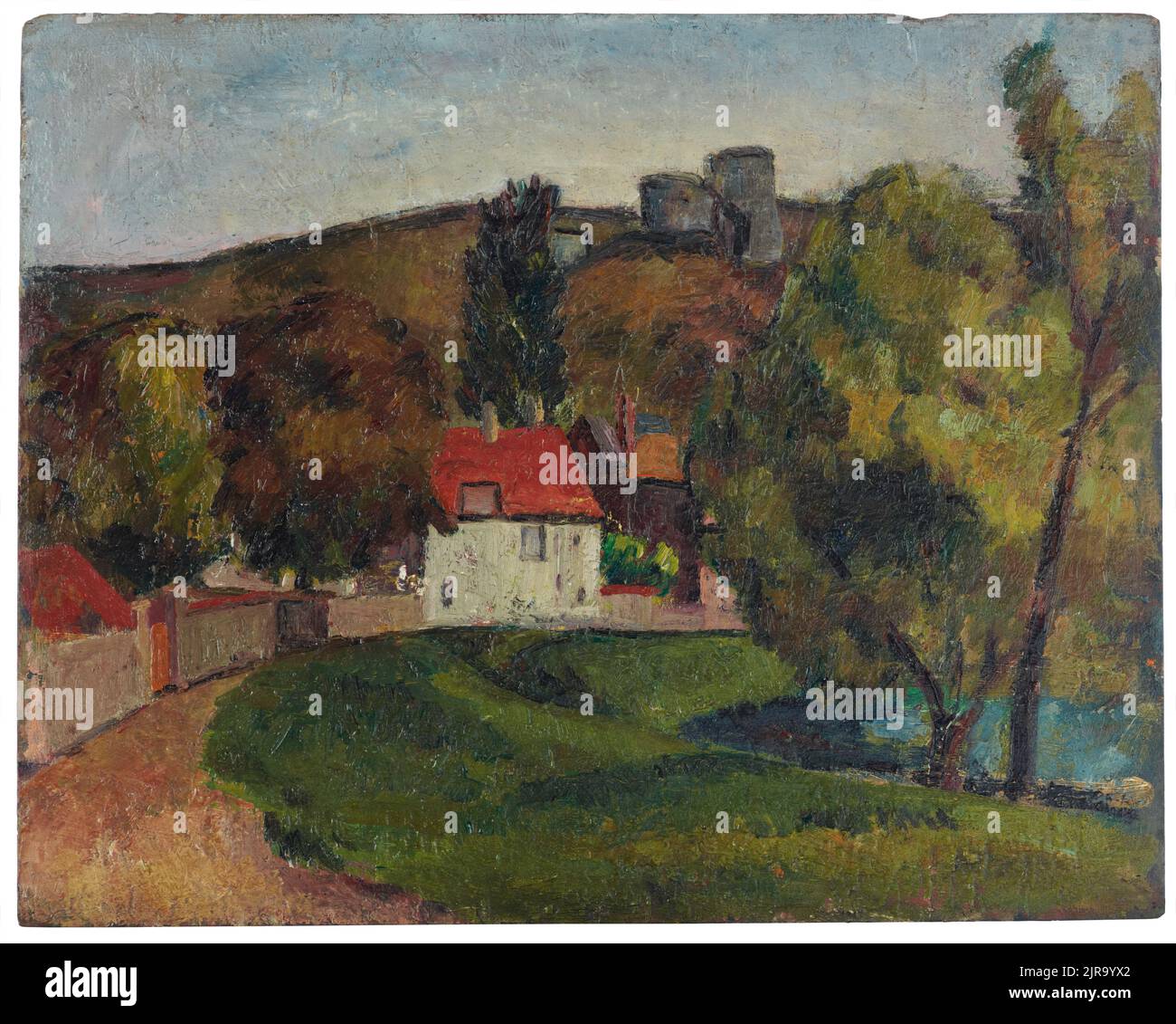 Landscape Village beneath the ruins, circa 1915, by Frederick Porter ...