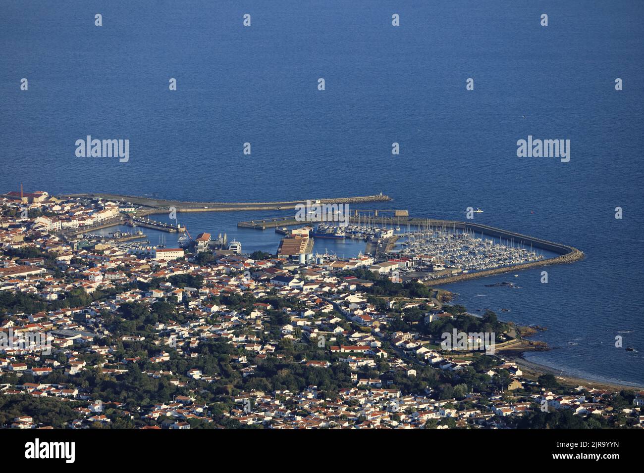 “Ile Yeu” island (Brittany, north western France): aerial view of the ...