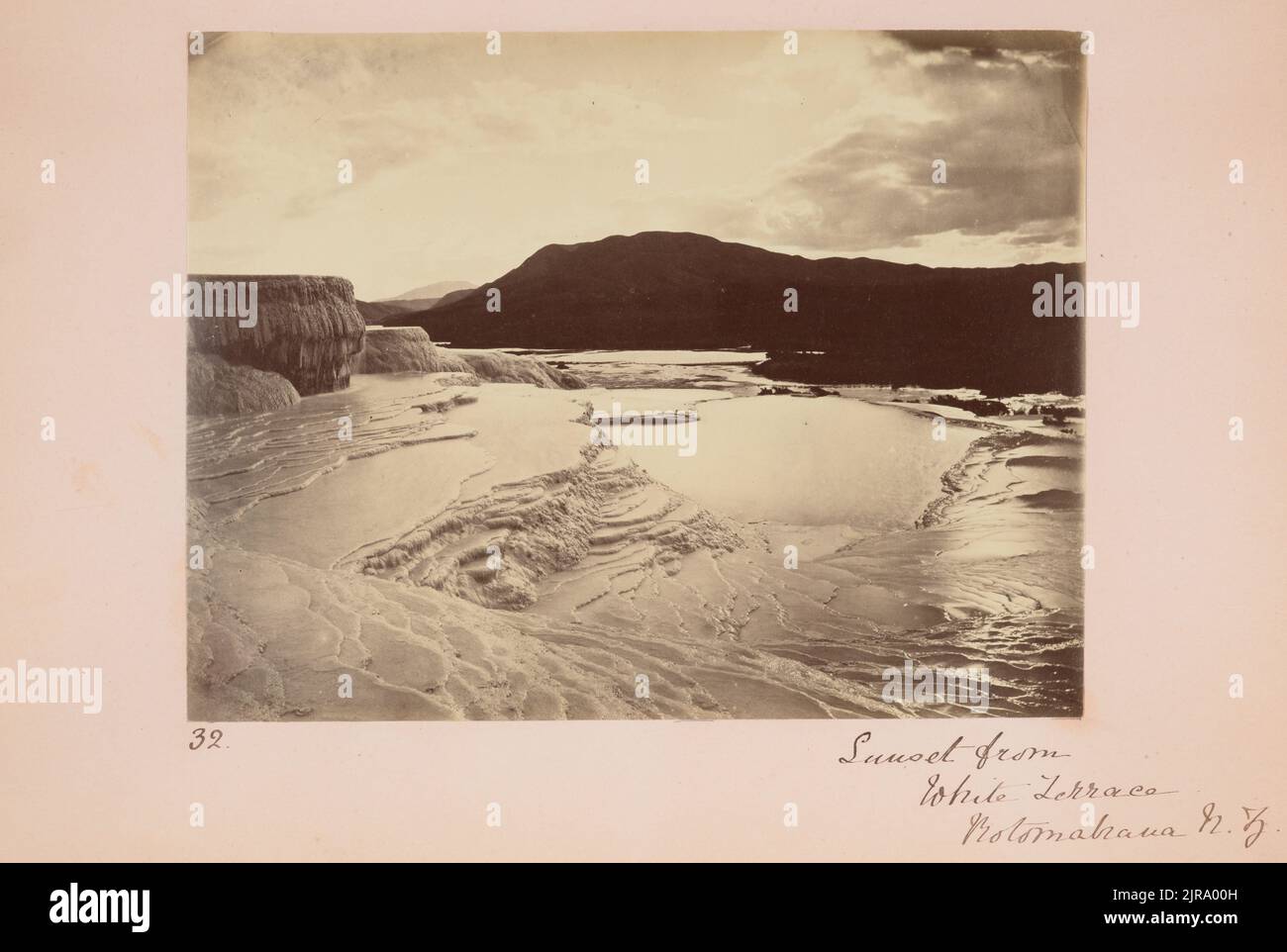 Sunset from White Terrace, Rotomahana, NZ. From the album: Fenwick ...