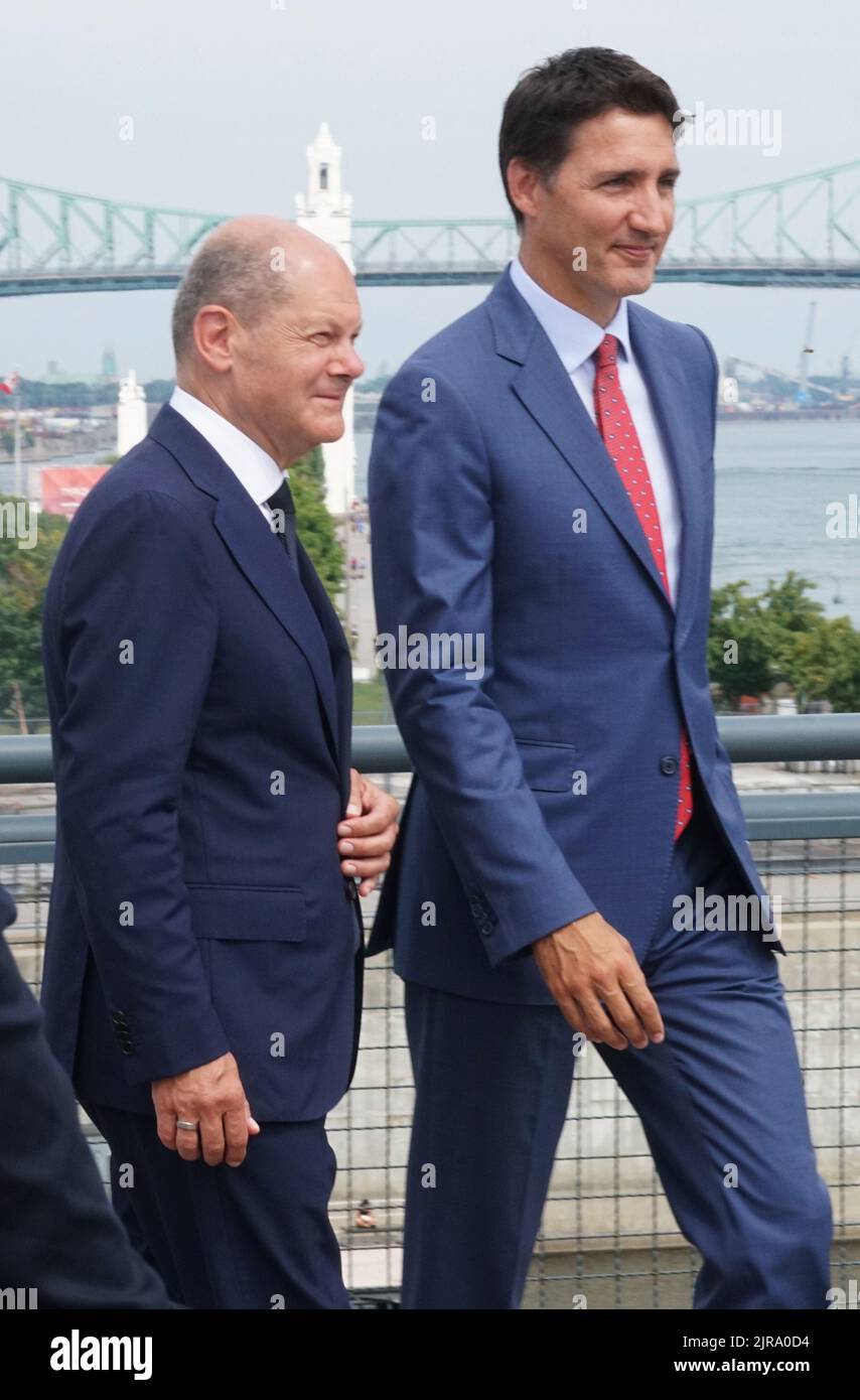 Montreal,Quebec,Canada,August 22,2022.Chancellor Olaf Schotz and Prime ...