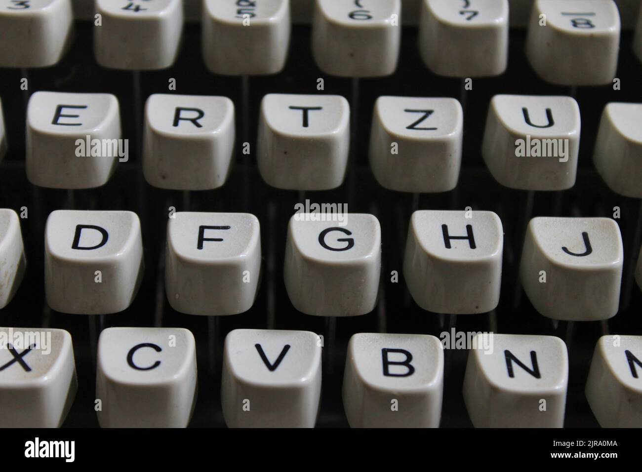 A closeup of a grey vintage typewriter's keyboard Stock Photo - Alamy