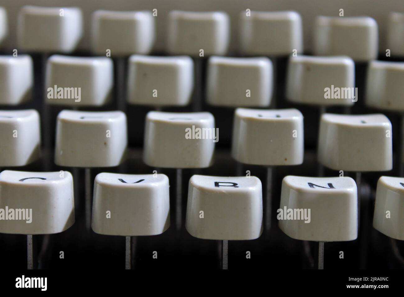 A closeup of a grey vintage typewriter's keyboard Stock Photo - Alamy
