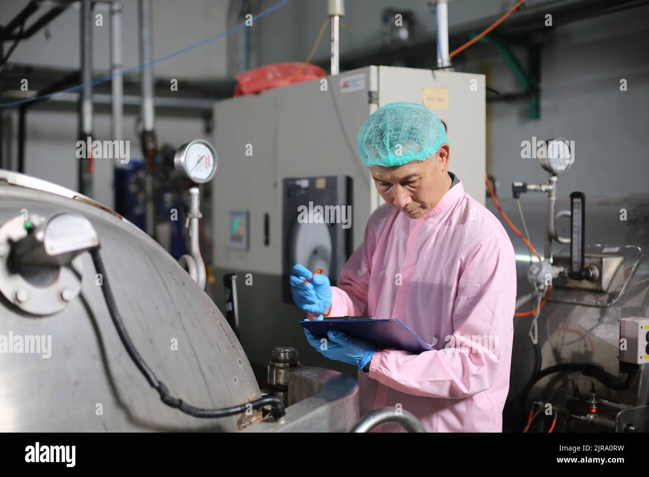 Asian worker labor working in food and beverage for drink industry ...