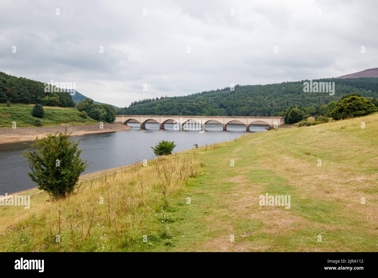 The Ladybower reservoir during the dry and drought weather in the ...