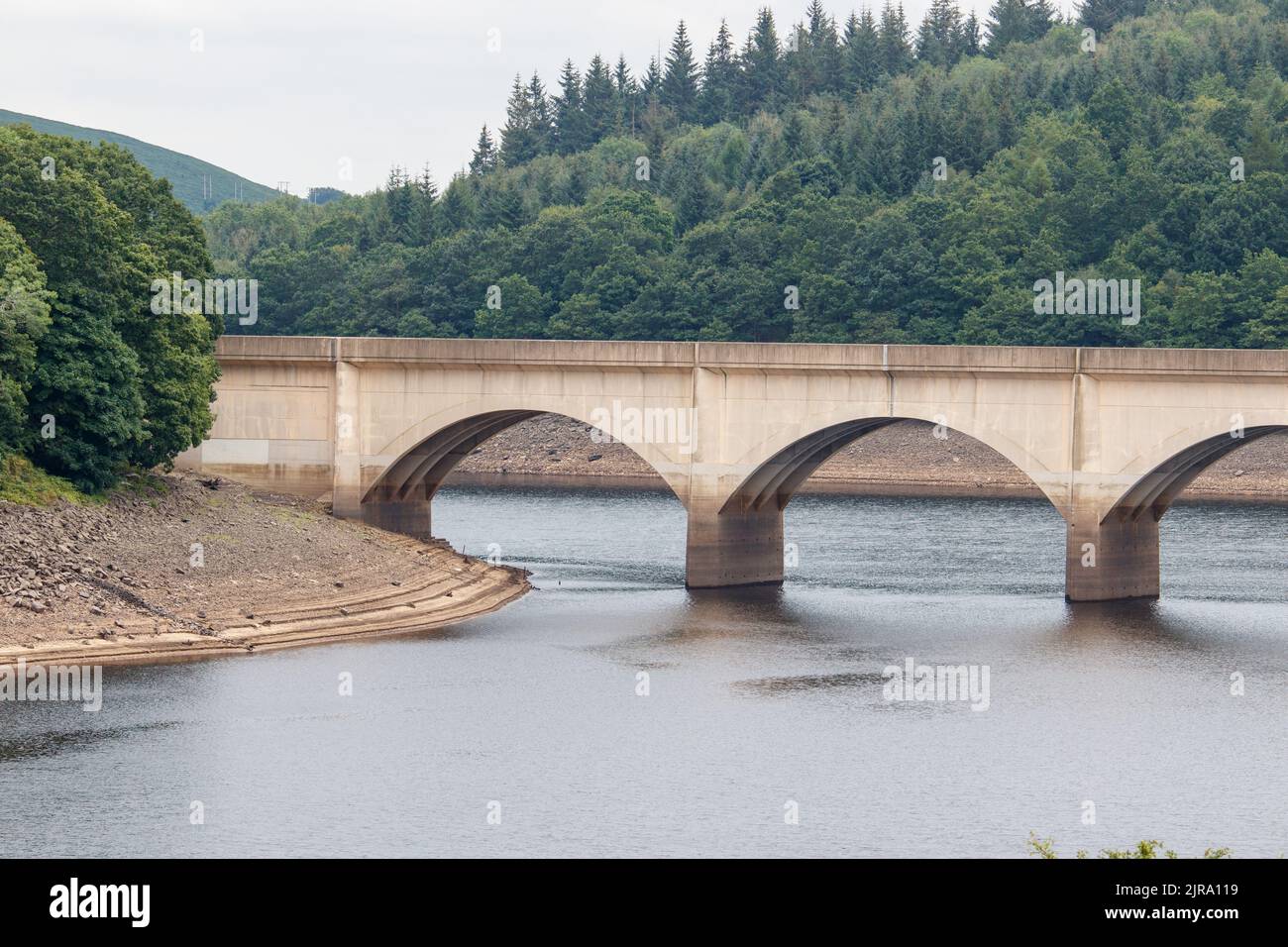 The Ladybower reservoir during the dry and drought weather in the ...