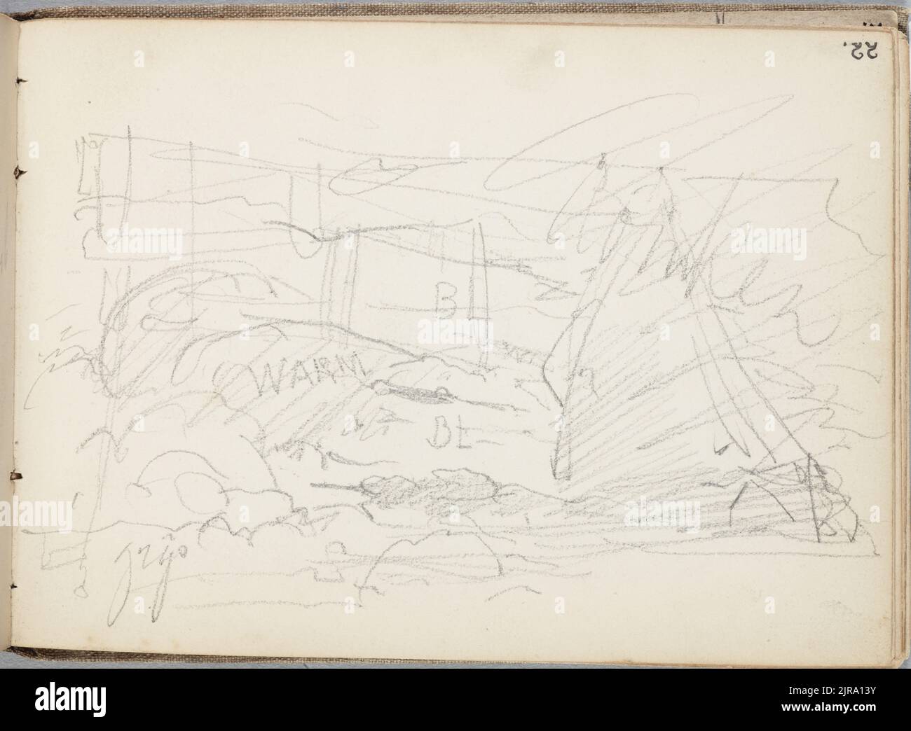Sketch of landscape and boat elements. From: A Marken sketchbook ...