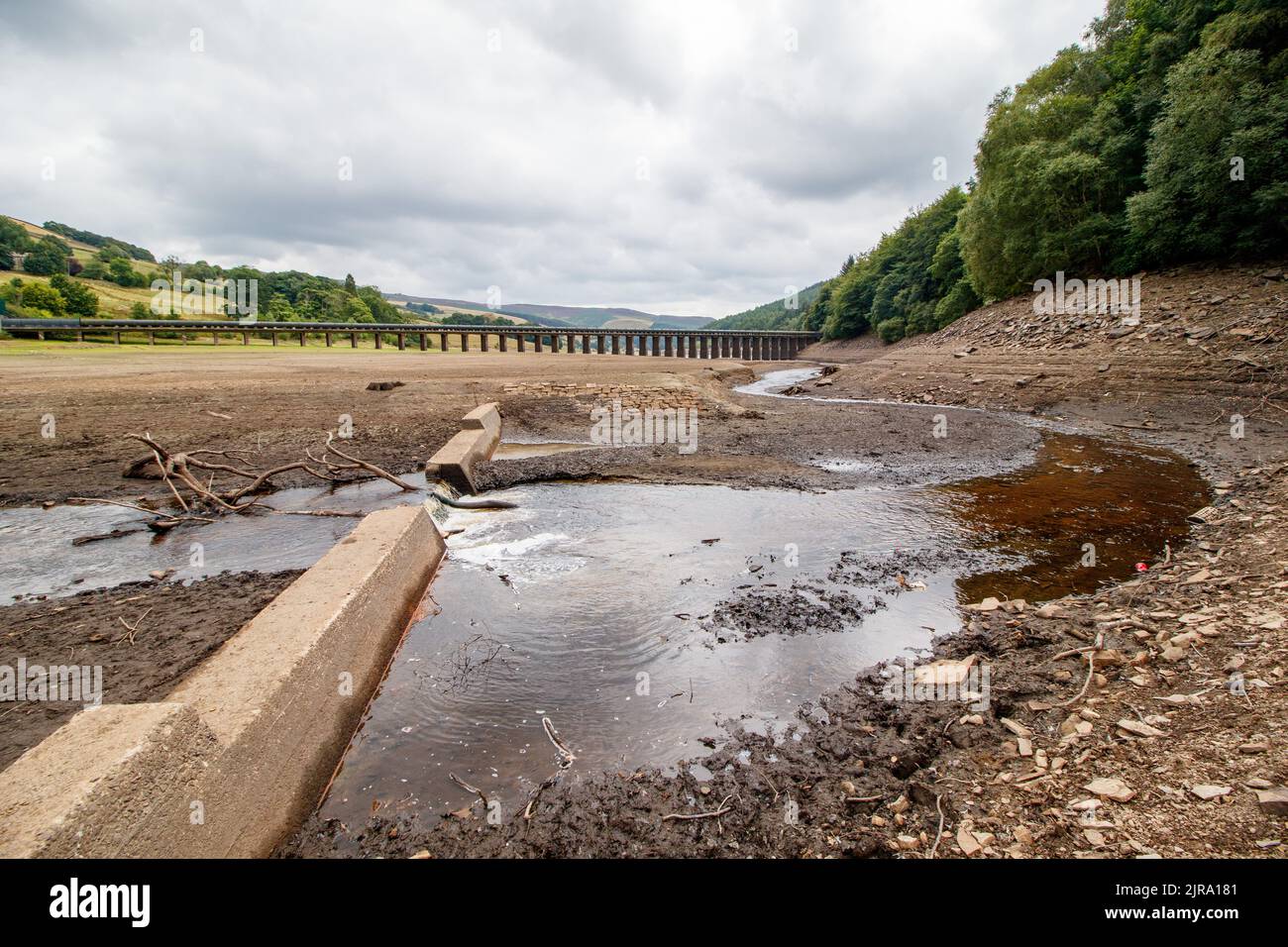 The water level is reduced to a small stream at the Upper end of the ...