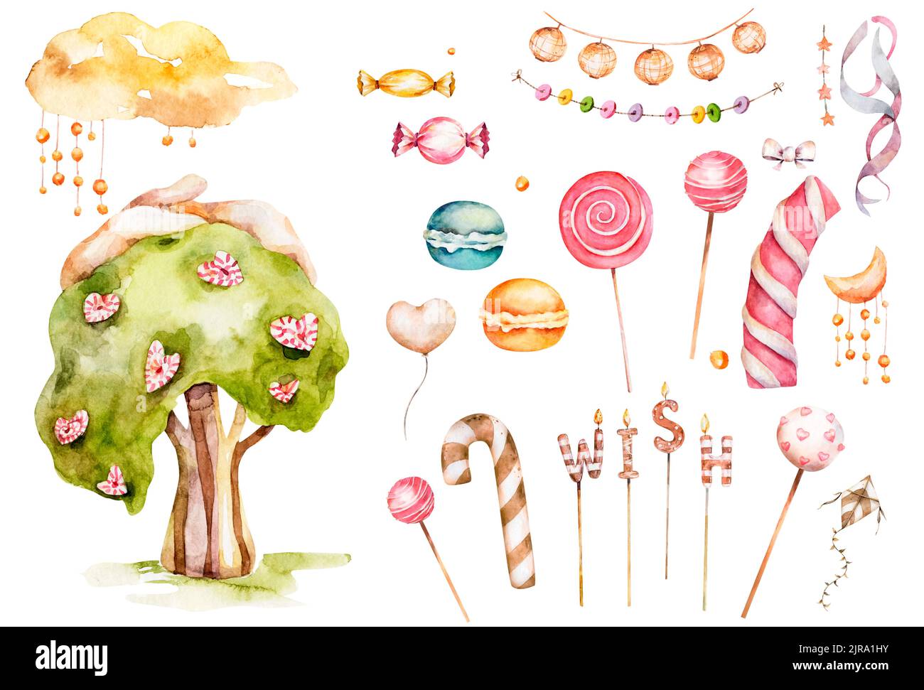 Sweet land watercolor illustration isolated on white background ...