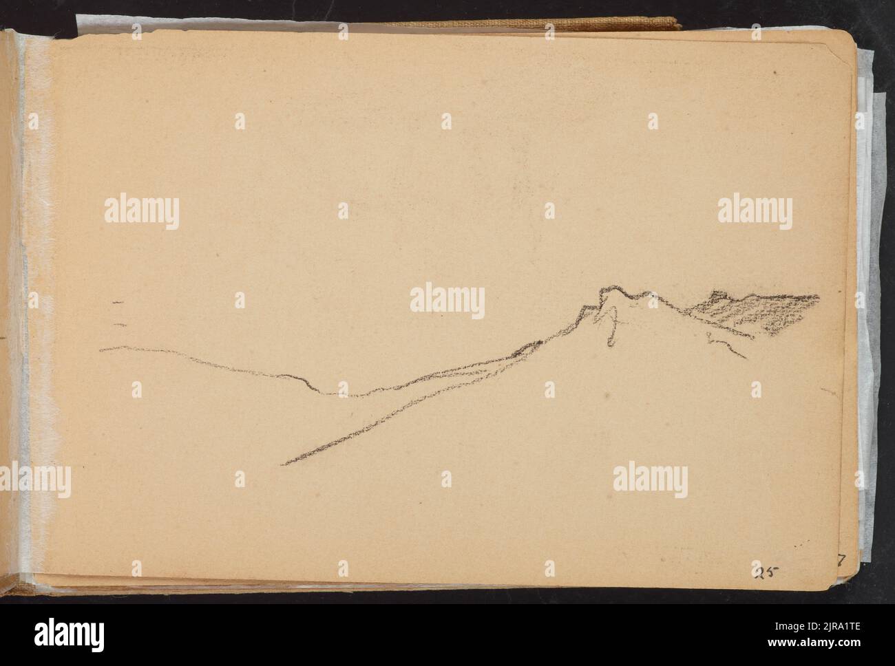 Landform sketch in An 1893 sketchbook, 1893, Christchurch, by Petrus ...