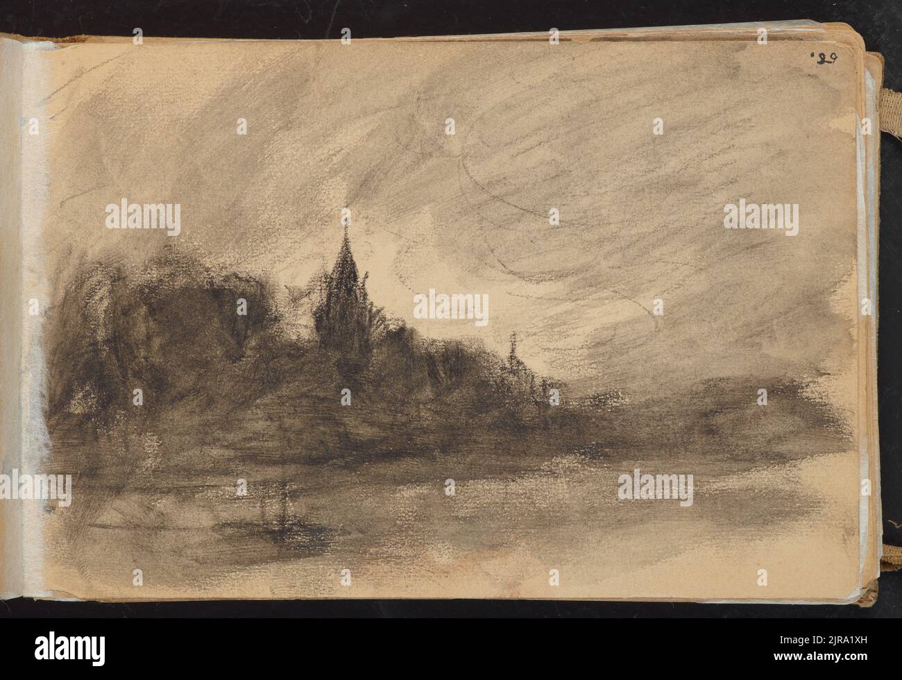 Sketch of church in An 1893 sketchbook, 1893, Christchurch, by Petrus ...